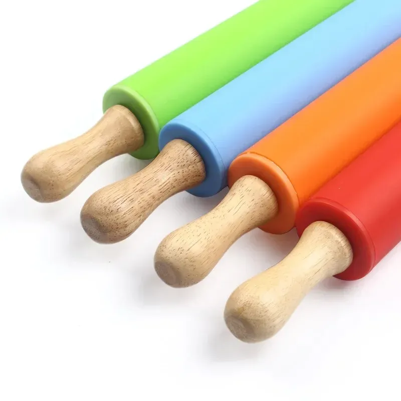 Silicone Non-Stick Fondant Rolling Pin for Cake Dough, Decorating ...
