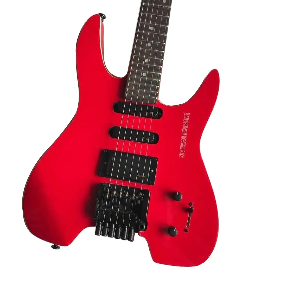 Steinberger Shaped Headless Red Guitar In Red Colors Portable Metal ...