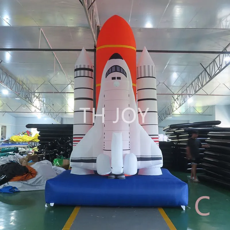 Customized 8mH 26ft Inflatable Rocket Space Plane Balloon With Blower ...