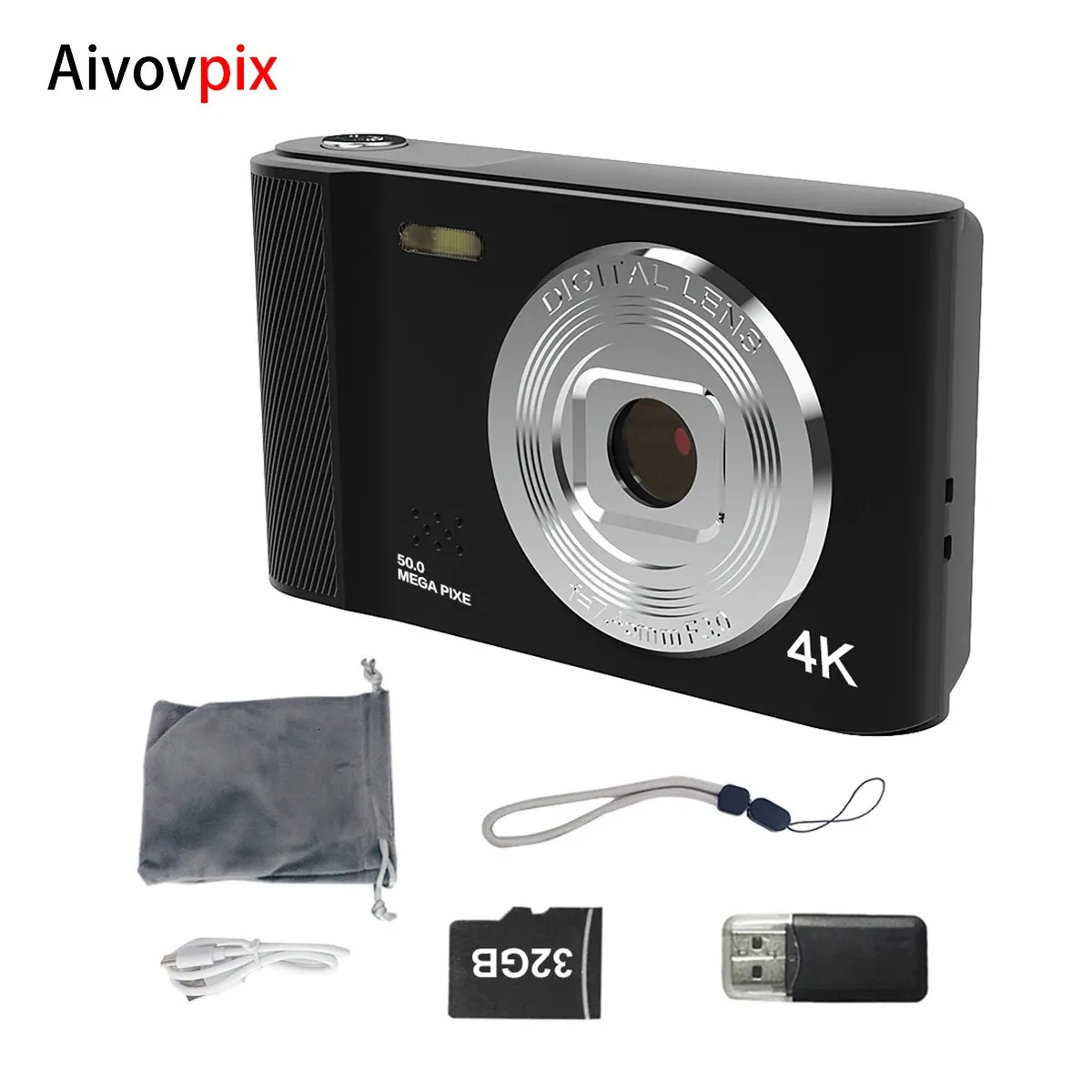 Ultra-Thin 4K Digital Camera with Intelligent Zoom & Anti-Shake + 32GB ...