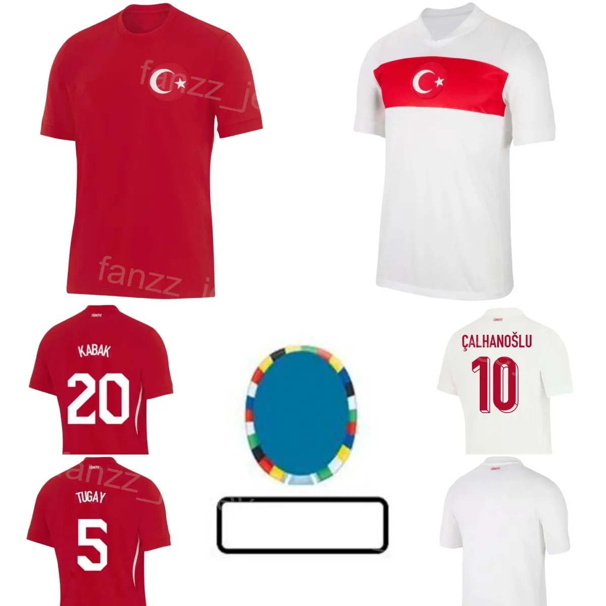 Men Euro Cup Turkey Soccer Jerseys 24/25 Yunus Akgun 14, Ismail Yuksek ...
