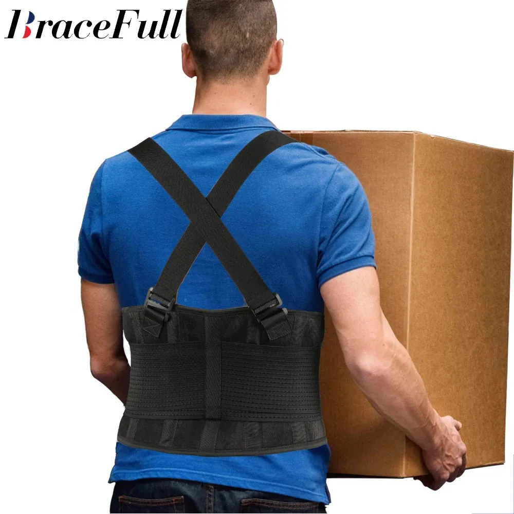 Back Brace Men Women Lumbar Support Belt with Removable Suspenders ...