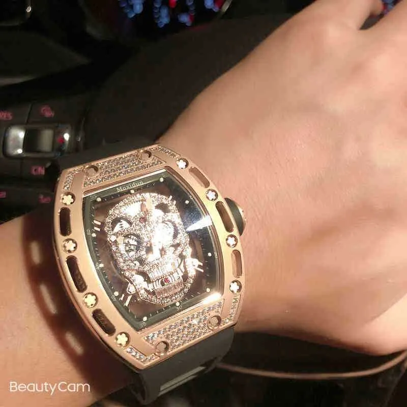 Luxury Richard Mille Designer Watch, Diamond, Full Fashion Evil Skull ...