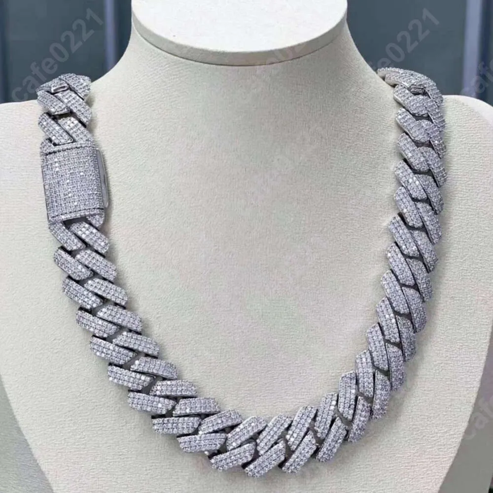 New Designer Flawless AAA Necklace Cuban Link Chain 18mm Iced Cuban ...