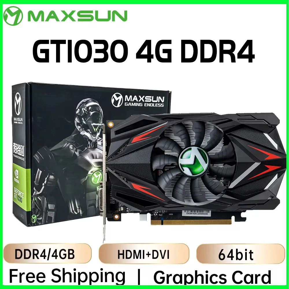 MAXSUN Gaming Graphic Cards GT 1030 Transformers 4GB DDR4 Nvidia GPU ...