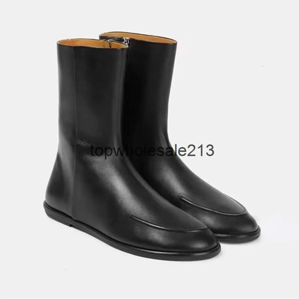 The Roww The Rows Soft High Top-quality Leather End Side Zipper Mid ...