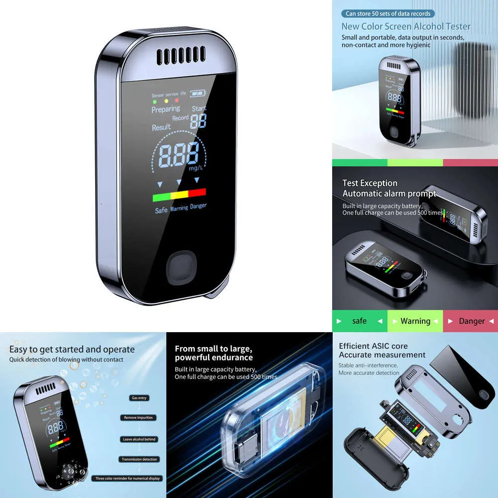 New Professional Breathalyzer for Drunk Driving with Digital Display, USB Rechargeable Breath ...