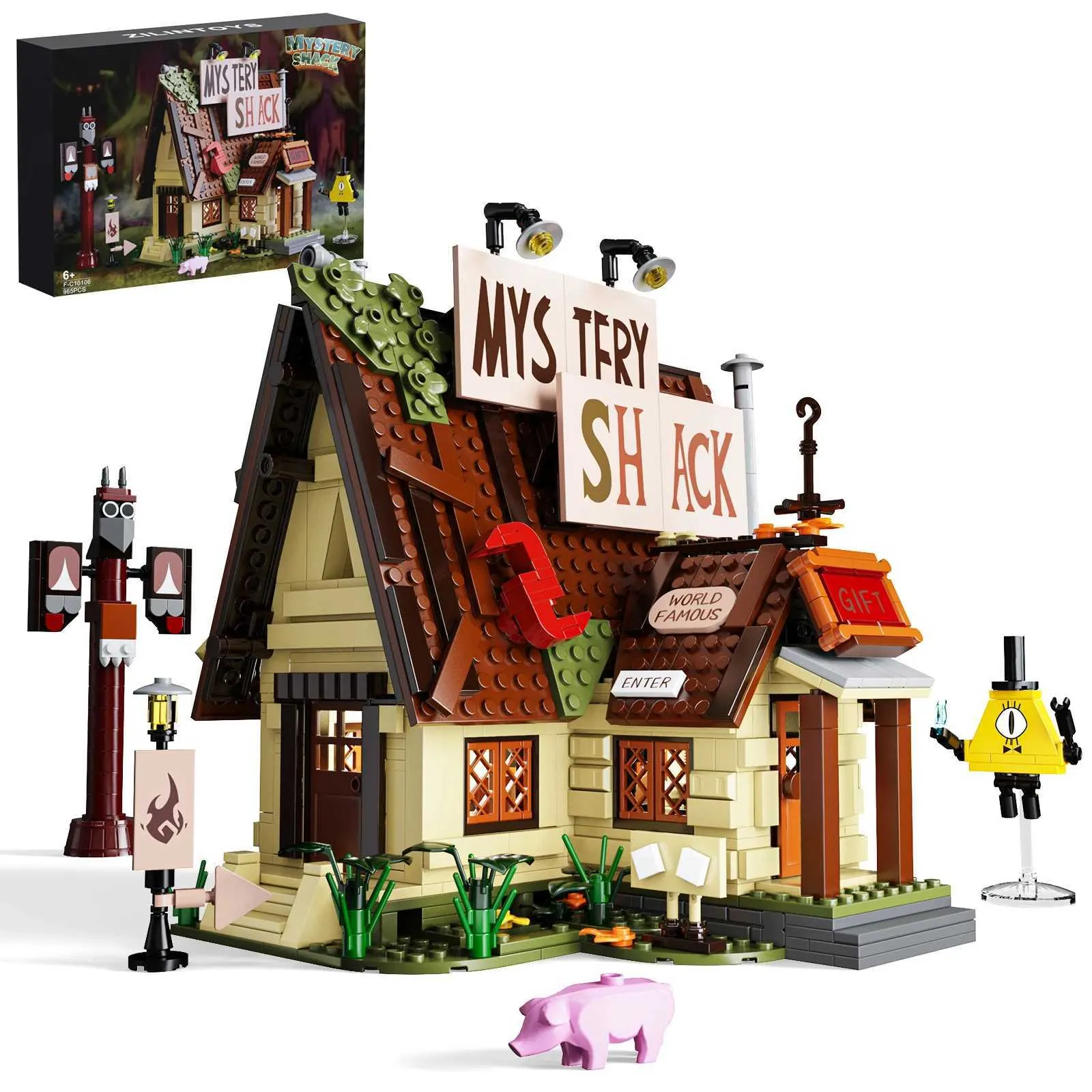 Blocks BuildMoc Gravity Fall House Building Block Set Ideas Farm Cabin ...