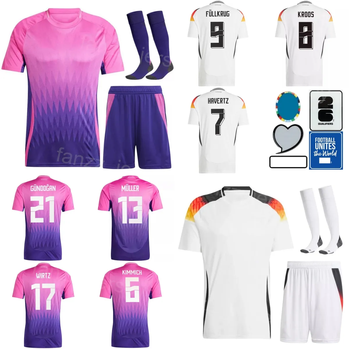 Euro Cup 2024/2024 Youth Soccer Uniforms Wholesale KROOS 6, KIMMICH 10 ...