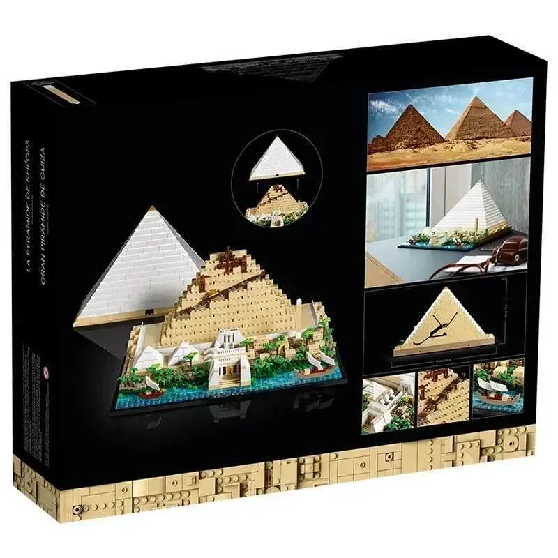 Blocks 1,476-Piece Wooden Great Pyramid of Giza Model Building Block ...