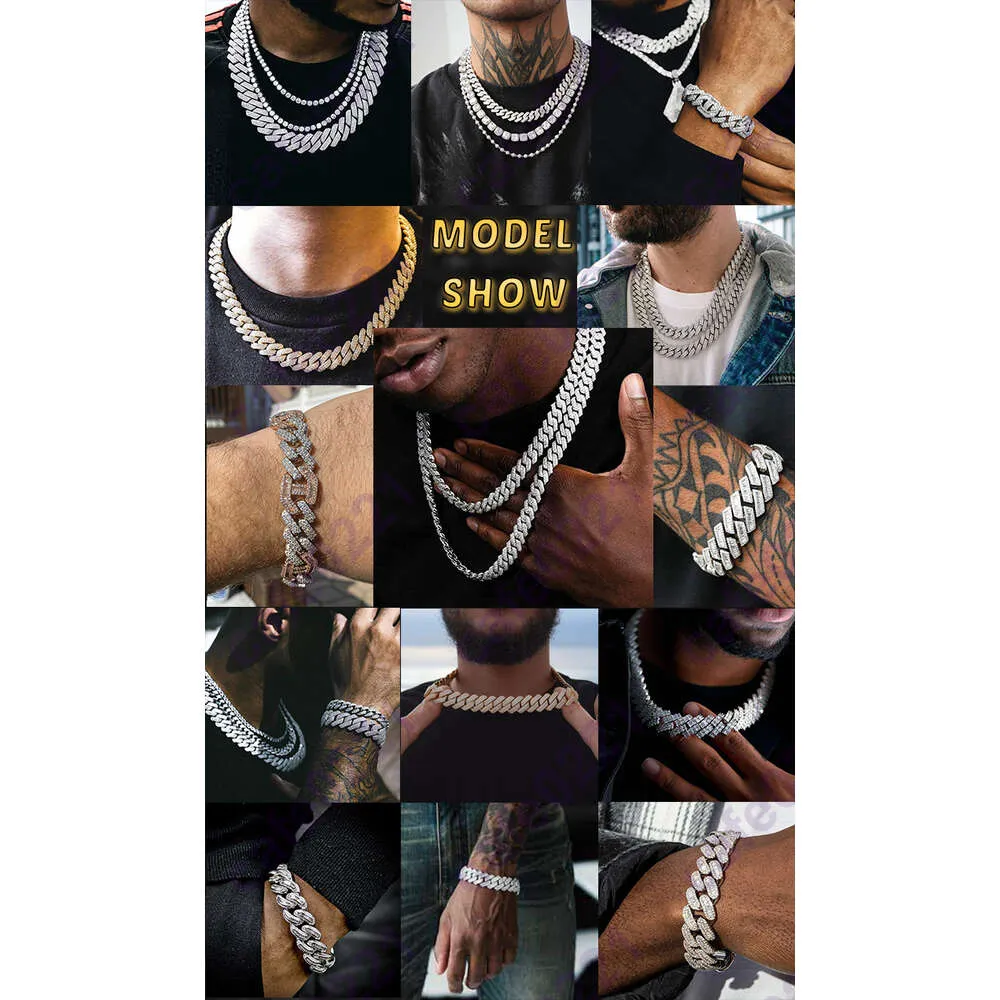 New Designer Flawless AAA Necklace Cuban Link Chain 18mm Iced Cuban ...