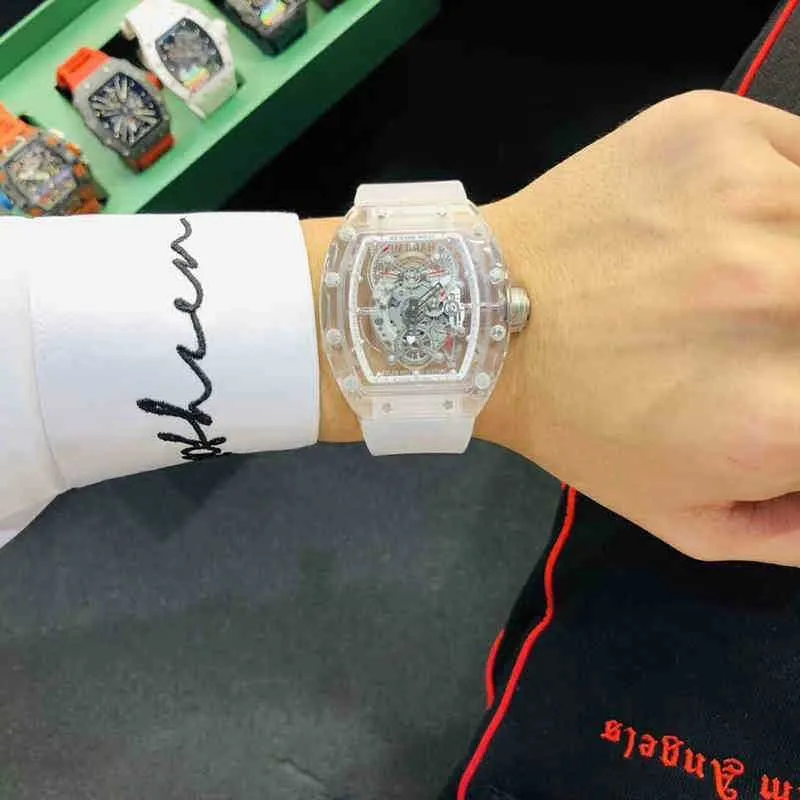 Luxury Richard Mille Designer Watch: Men's Crystal Fully Transparent ...