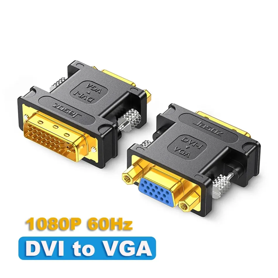 DVI-I 24+5 Pin Male to VGA Female Adapter, DVI to VGA Video Cable ...