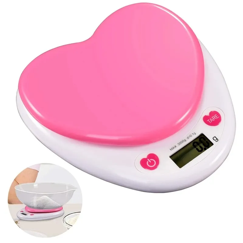 Solid Heart-Shaped Kitchen Scale: Precise Measuring for Food, Water ...