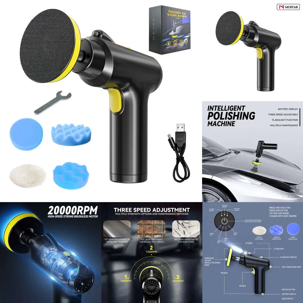 Electric Polisher: Cordless Handheld Automotive Polishing Tool For Car ...