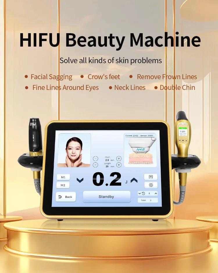 HIFU Skin Tightening Machine 2 In 1 Face Lifting and Wrinkle Removal ...