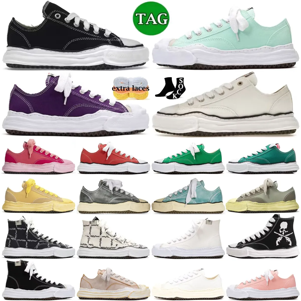 Mihara Yasuhiro Maison Peterson OG Sole Canvas Low MMY Black Light Blue ...