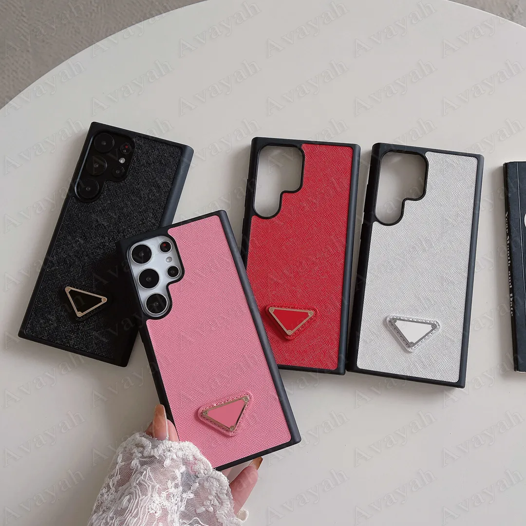 Designer Leather Triangle Staples Cell Phone Cases For Samsung And ...
