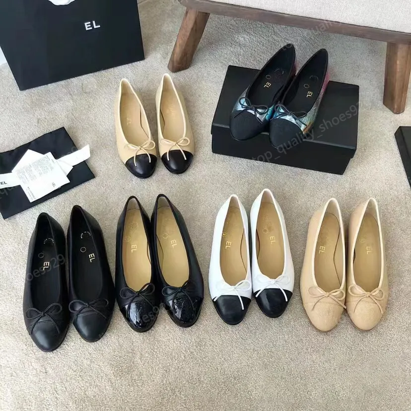 Paris Brand Black Ballet Flats Women's Spring Quilted Genuine Leather ...
