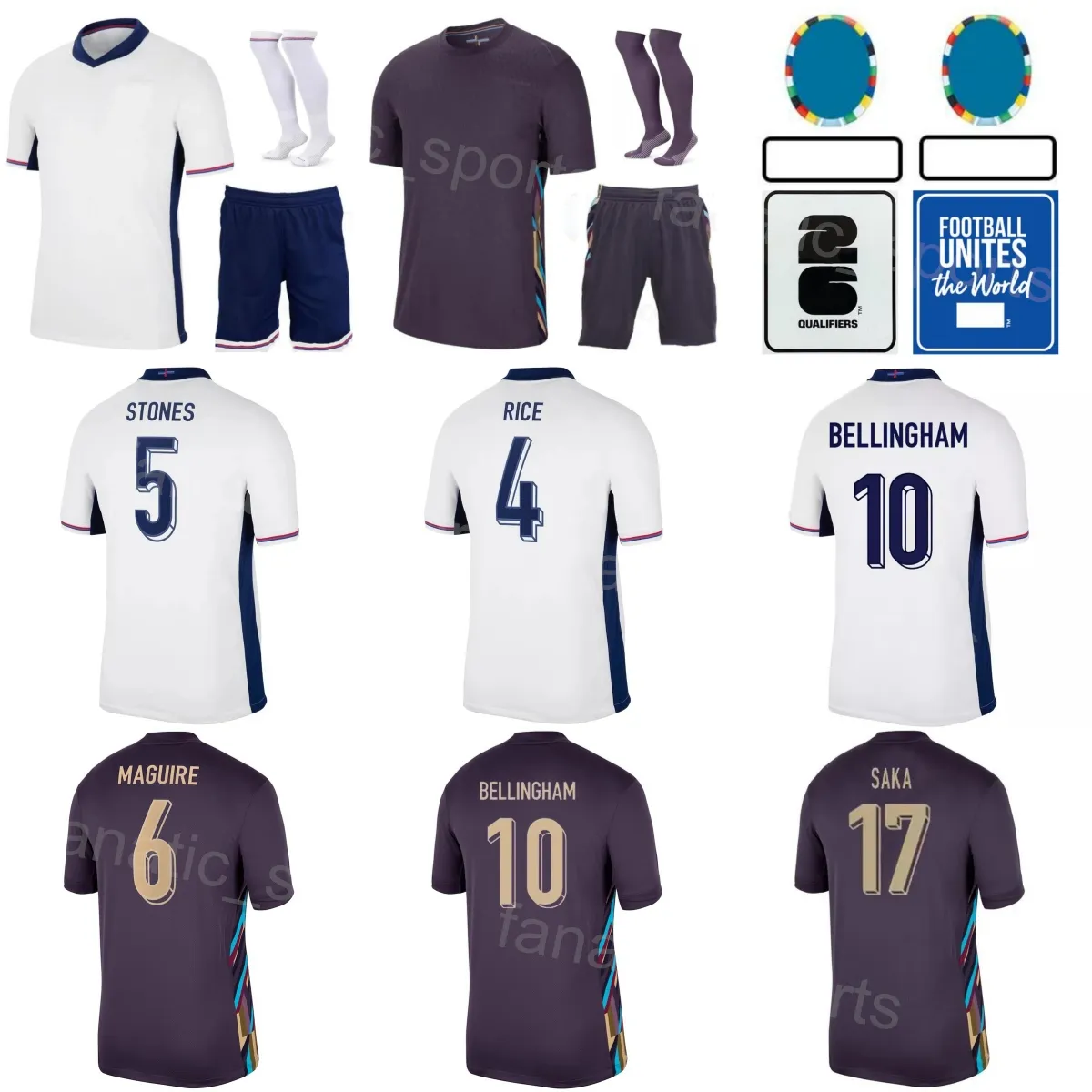 England National Team Jersey 2025 Soccer Fan Apparel Kit: Breathable ...