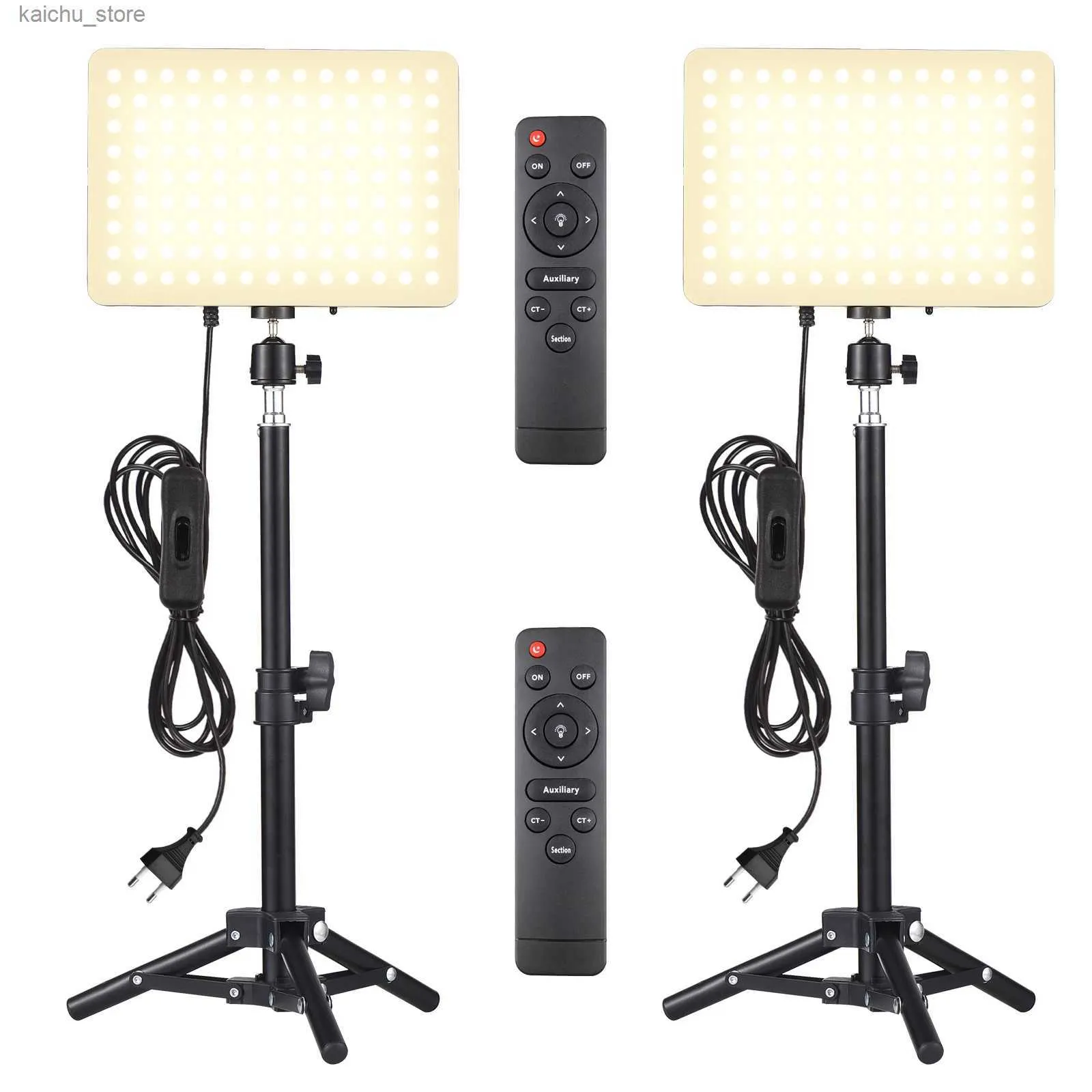 Andoer 2 Pack LED Video Light Kit: 45W Dimmable Fill Light Panel with Desktop Bracket for ...