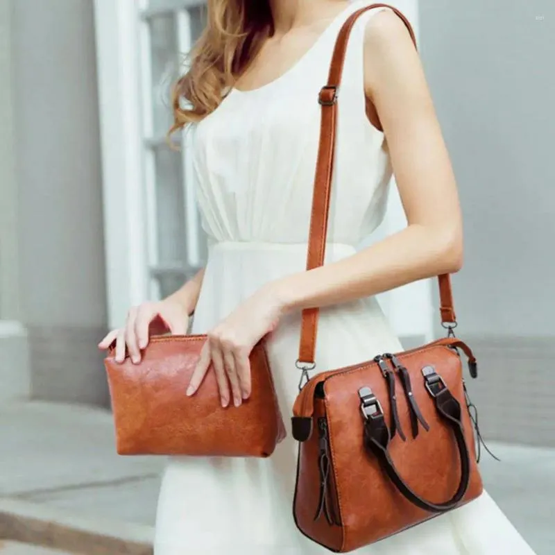 Faux Leather Handbag Set for Women - Large Capacity Shoulder Bags with ...