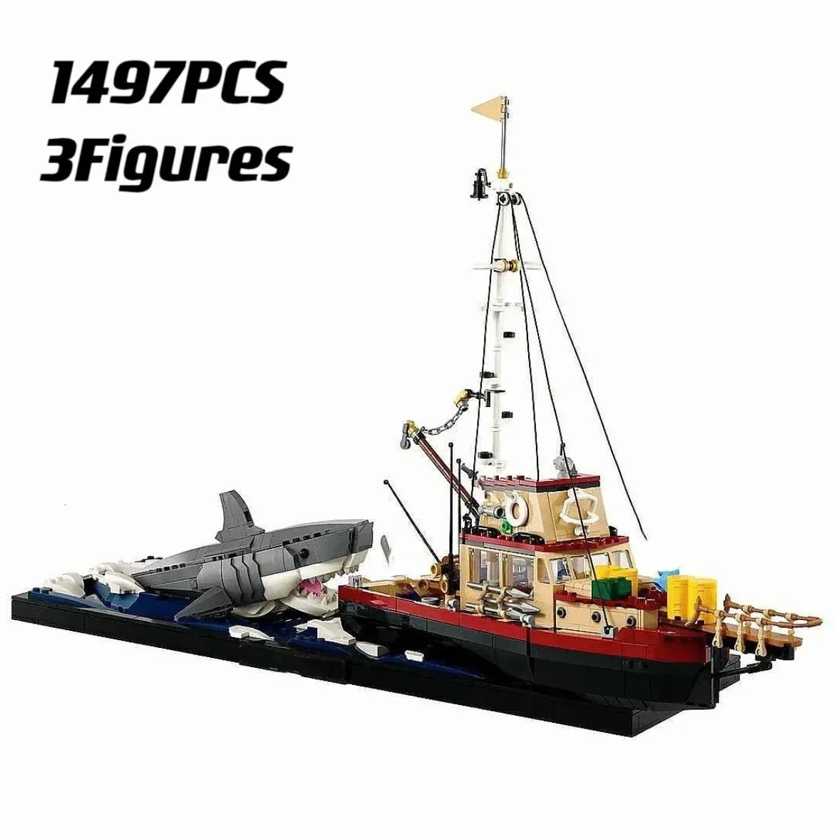 Jaws Diorama Boat Shark Pirate Ship Titanic Building Blocks Compatible ...
