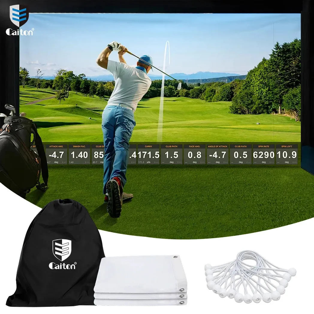 Golf Impact Netting & Projector Screen - Durable Indoor White Cloth ...