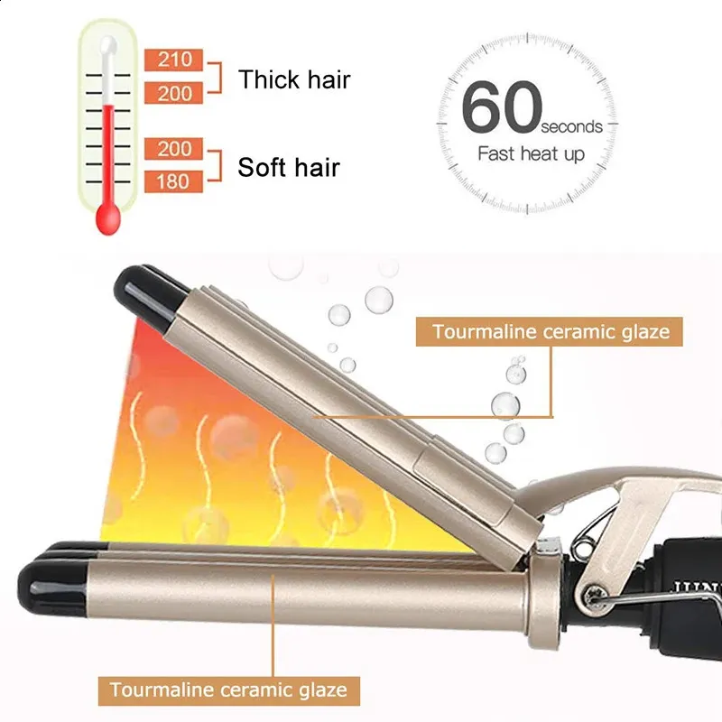 Five-Tube Wave Curling Iron: Salon and Home Use, Fast Heating Ceramic ...