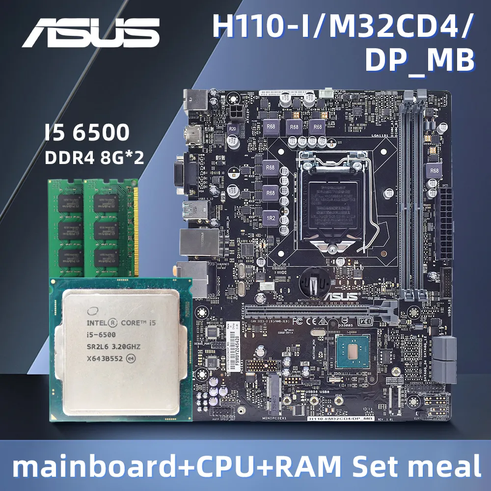 ASUS H110 I/M32CD4/DP_MB Motherboard With I5 6500 +DDR4 8G*2 LGA 1151 ...