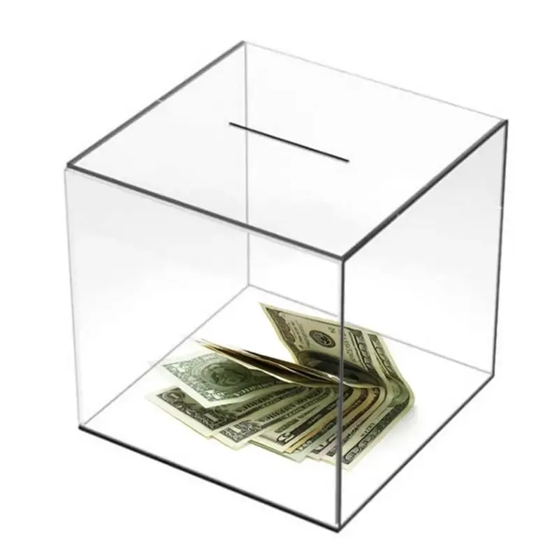 Upgraded Clear Acrylic Acrylic Coin Bank For Adults Money Saving, Break ...