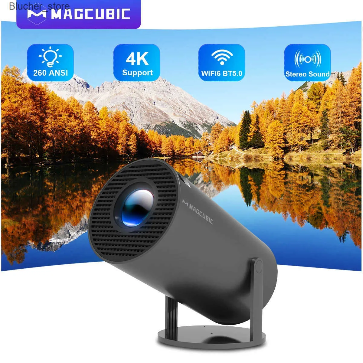 Portable Projector: Android 4K Supported, Dual Wifi, 260 ANSI, 180 ...