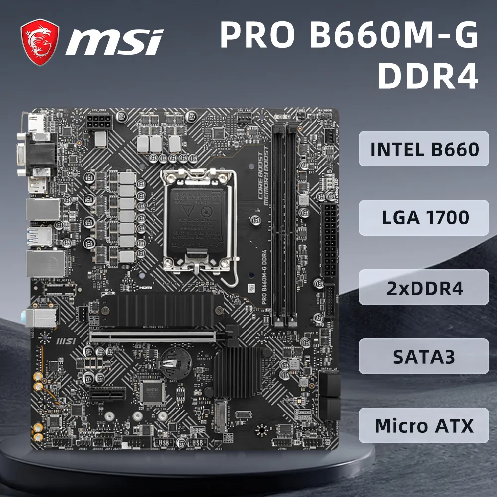 MSI PRO B660M G Best Z690 Ddr4 Motherboard Socket With LGA1700 CPU For Intel B650 Chipset DDR4 ...