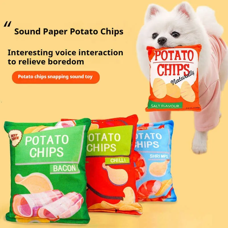Cute Noise Plush Potato Chip Toy for Cats & Small Dogs - Soft Plush Fun ...