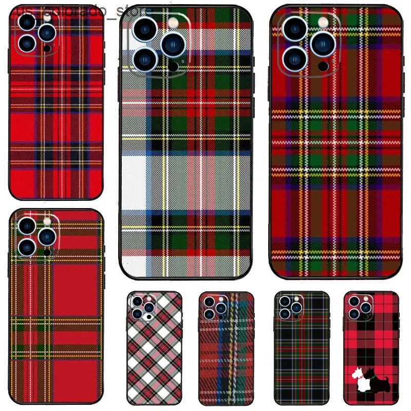 Premium Plaid Phone Case: Stylish Protection for iPhone 15/14/13/12/11 ...