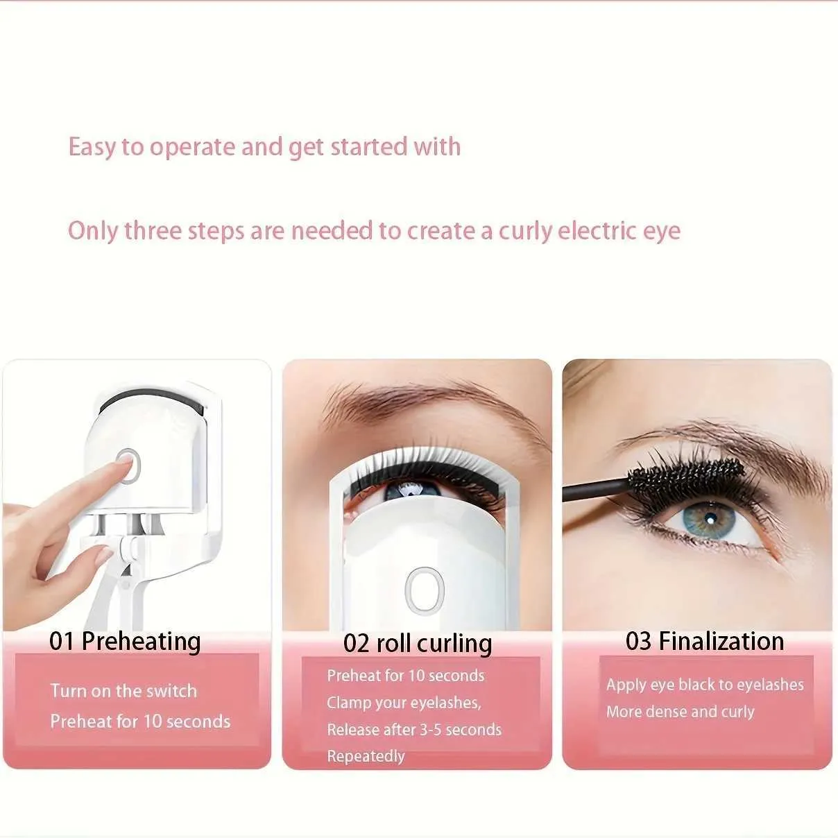 Quick Heated Eyelash Curler - Rechargeable & Portable Beauty Device for ...