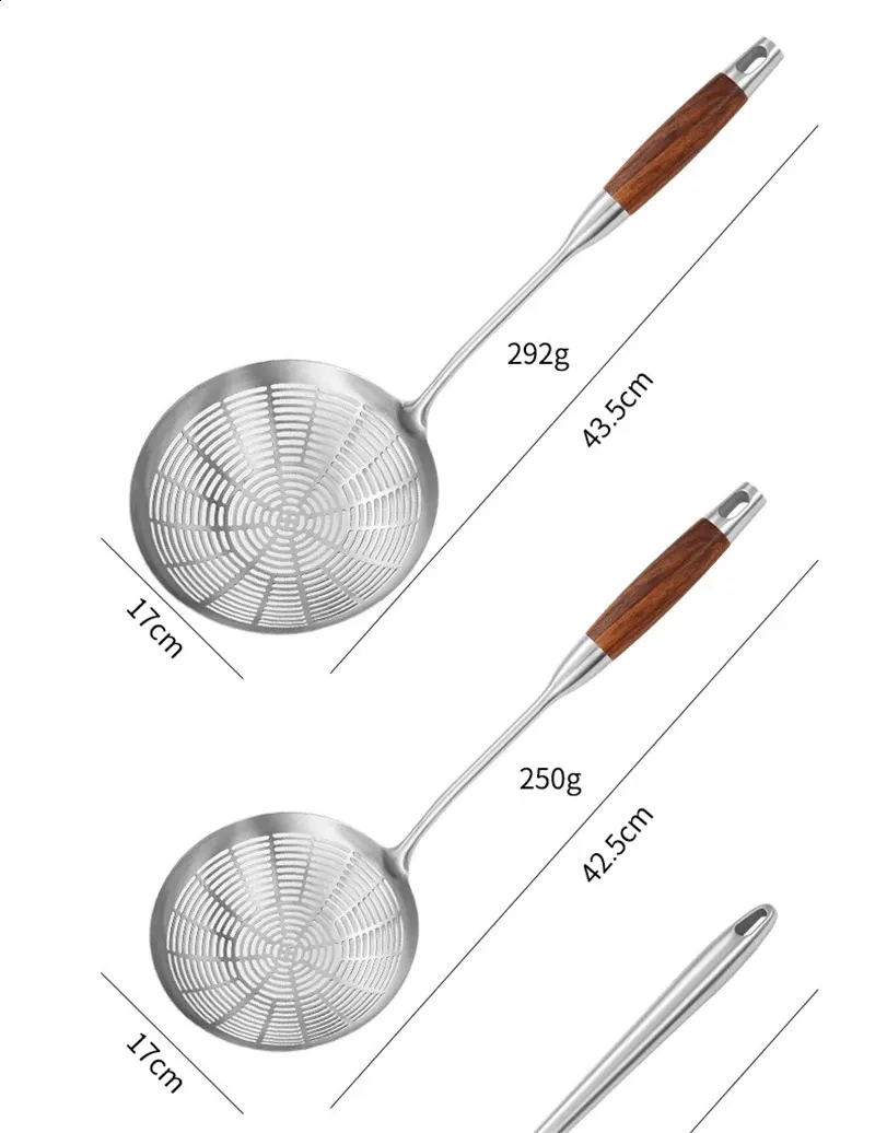 304 Stainless Steel Kitchen Colander with Wooden Handle - Noodle ...