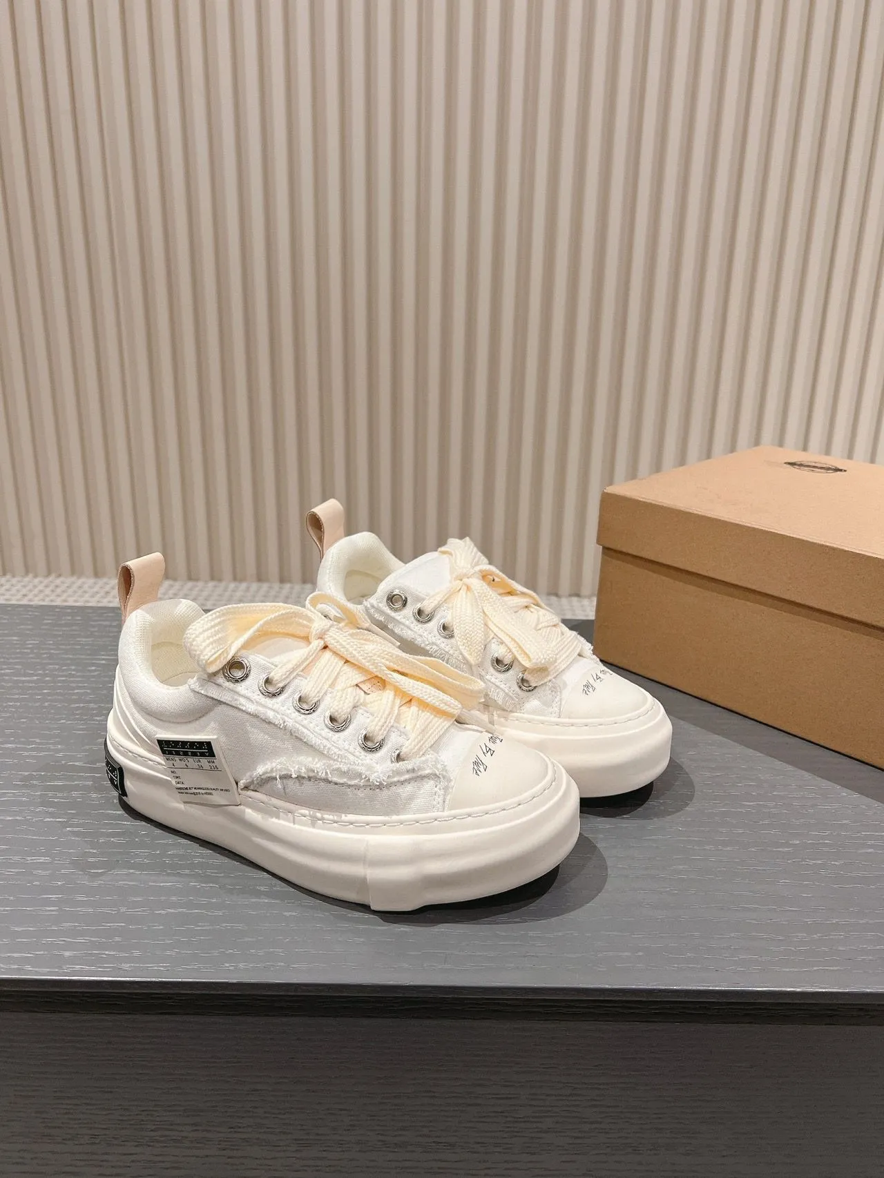 XVESSEL Nougat Classic Casual Shoes: 4CM Thick Bottom Luxury Half Drag ...