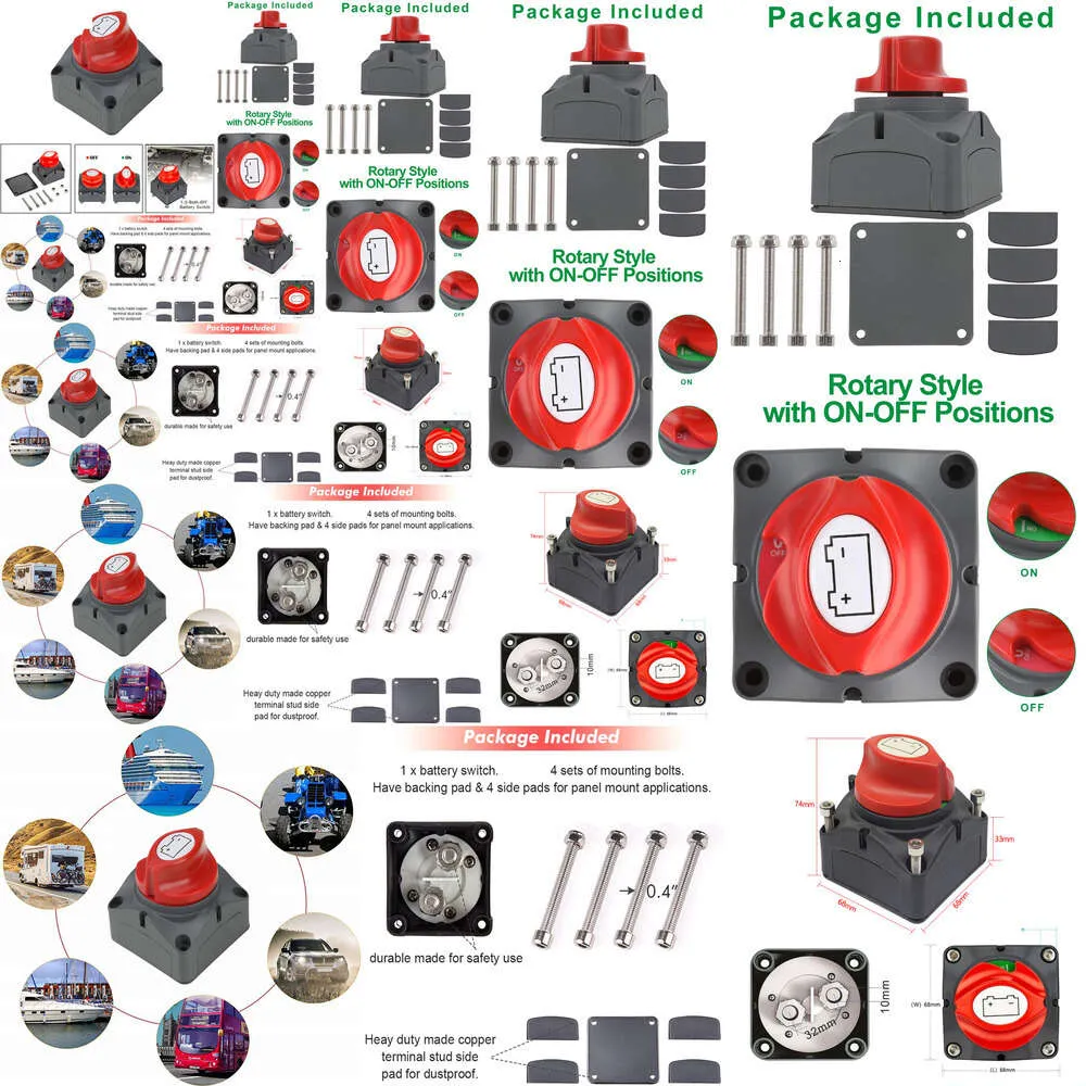 Heavy Duty 12 48V Rotary Power Isolator Switch 275/1250 Amps Main ...