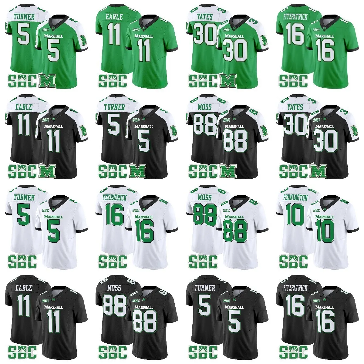 Custom Football Jersey Stone Earle Randy Moss Jaden Yates Christian ...