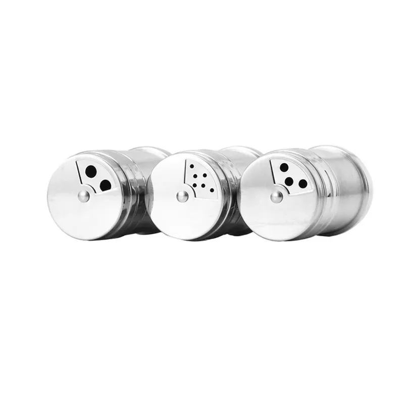 Stainless Steel Kitchen Seasoning Jar Set: Salt Shaker, Pepper Grinder ...