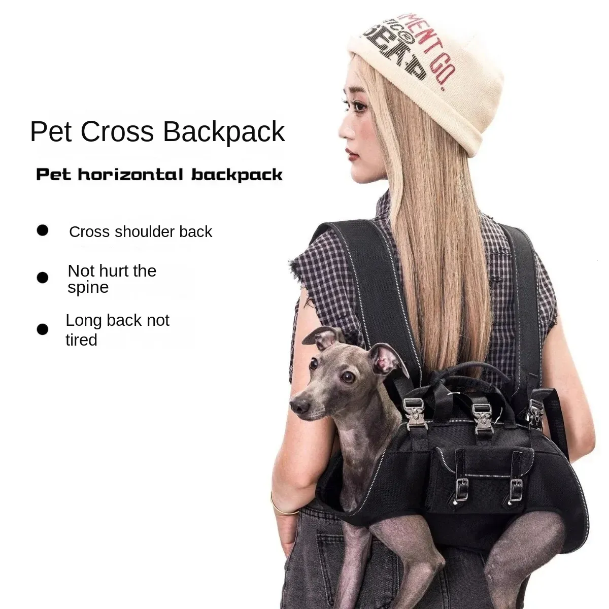 Portable Dog Carrier: Hands-Free Puppy Straddle Bag with Traction Rope ...