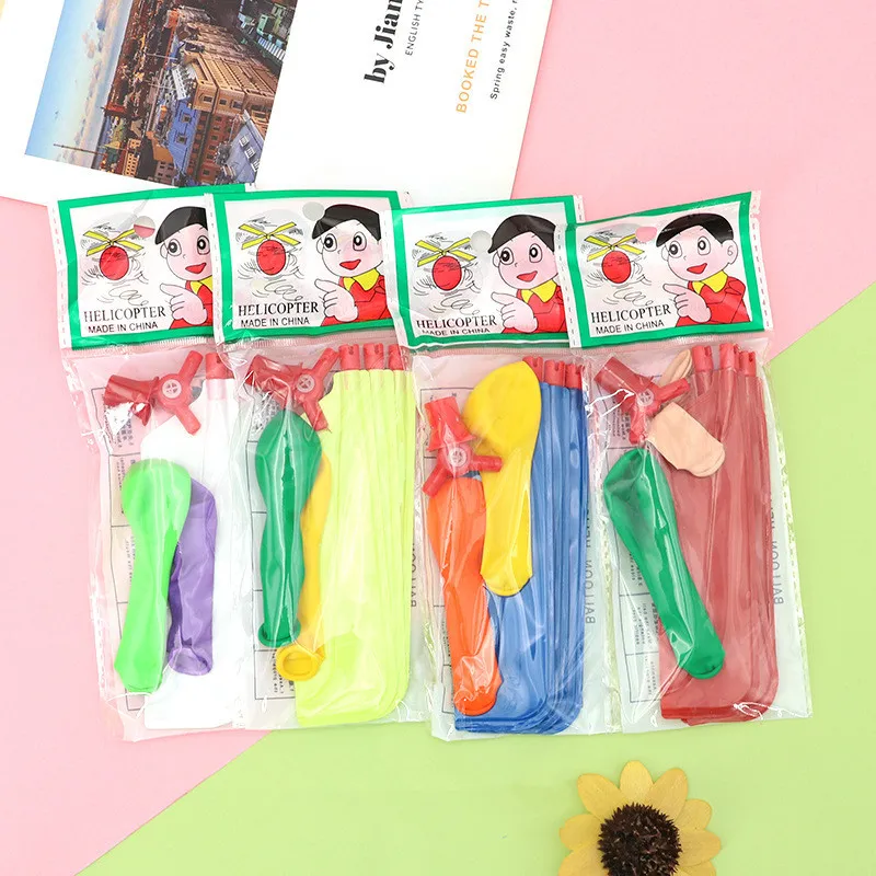 Balloon Aircraft Helicopter Toys For Kids Colorful Flying Whistle ...