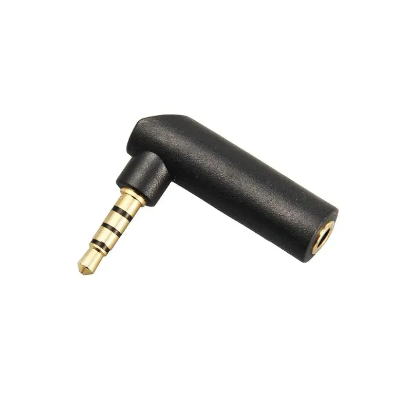 90 Degree Right Angle 3.5mm Male to Female Adapter - Headphone Audio ...