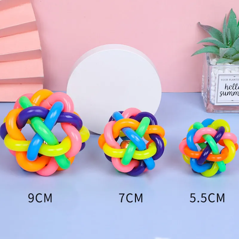 DHgate.com:Interactive Dog Toys Set: Colorful Bells, Balls, Teaser ...