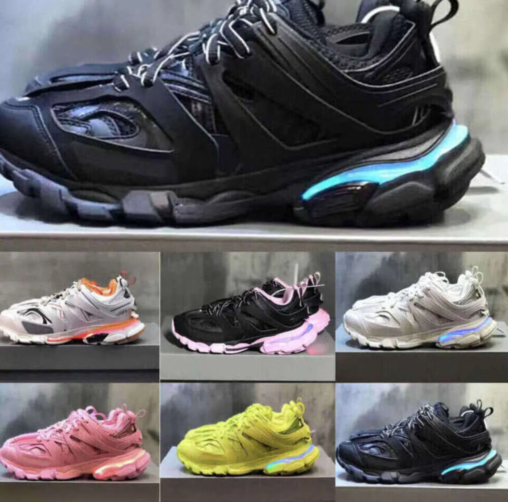 With Box Women's Men's Designer Casual Shoe Track LED Sneaker Light ...
