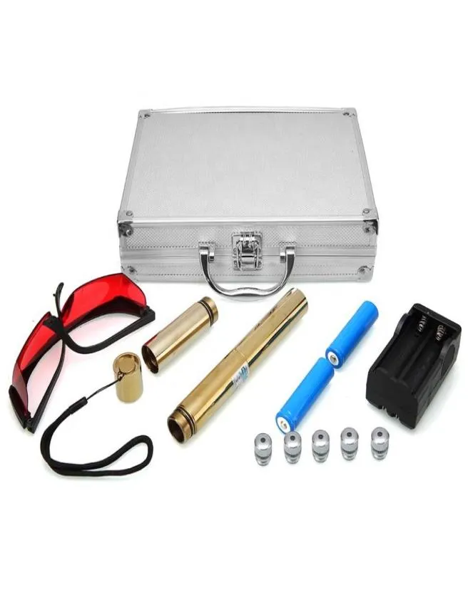 Full Copper Blue Laser Pointer Torch - Adjustable Focus, 450nm High ...
