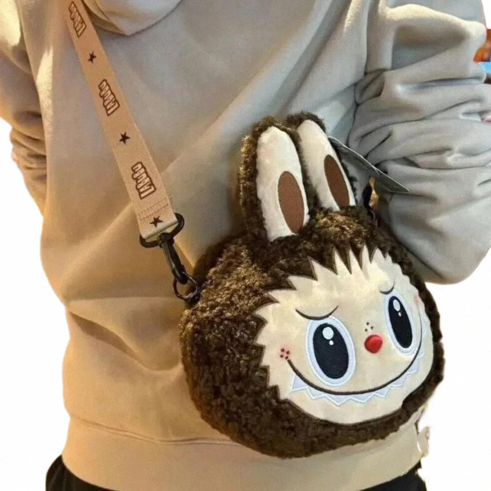 Cartoon Labubu Plush Kawaii Crossbody Bag Fashionable Unisex Bookbag ...