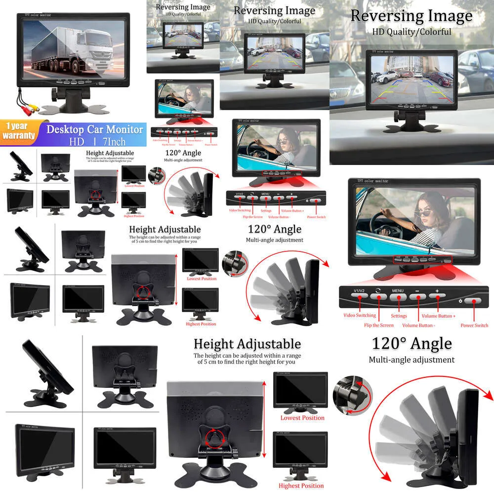 Car GPS Navigation System 7 Inch Monitor With Rear View Camera, HD ...