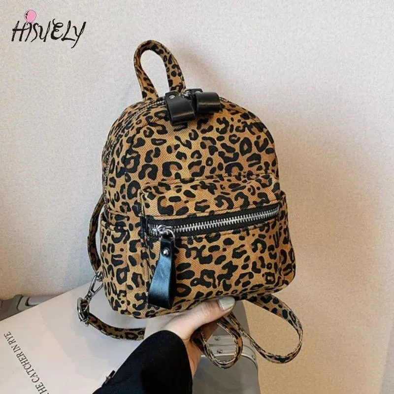 Leopard Print Mini Backpack Purse: Fashion Rucksack for Women, High ...